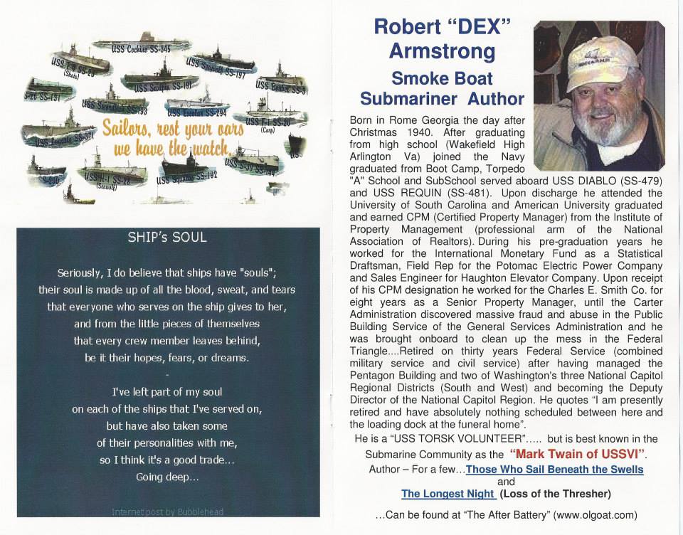 RIP Dex Armstrong, After Battery Rat and Well Loved Submariner ...