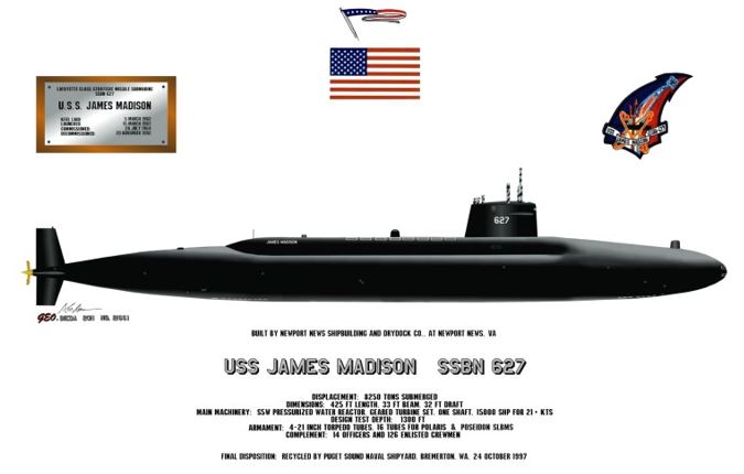 USS James Madison SSBN 627 – Tribute to a Founding Father ...