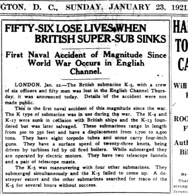 The quiet eternal epitaph – The Loss of HMS K5 – theleansubmariner