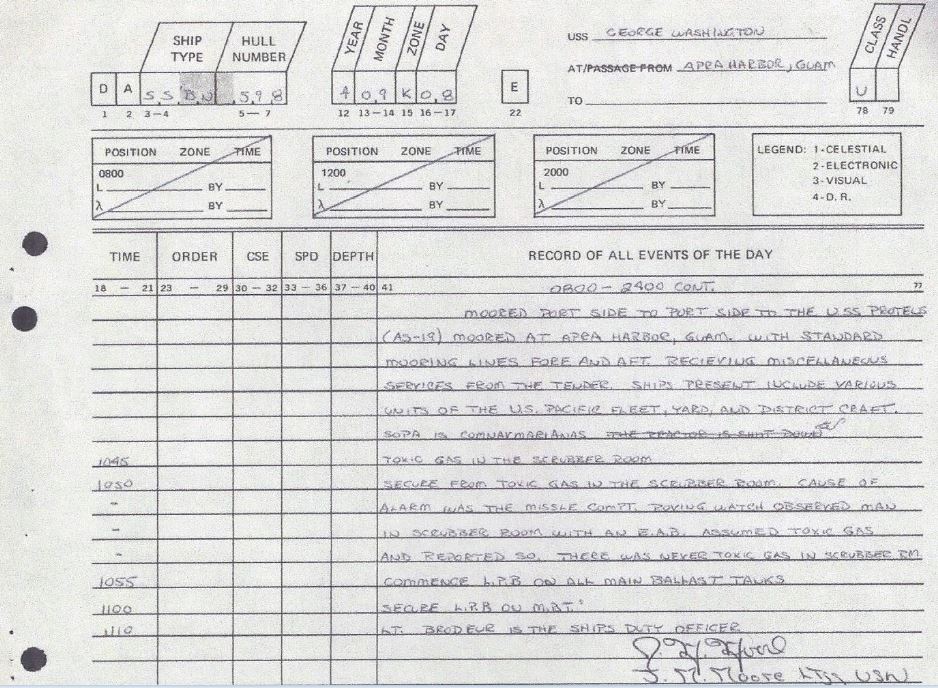 The SHIP’S DECK LOG SHEET NAVPERS 3100/2 (Rev 5-73) – Every Entry Tells ...